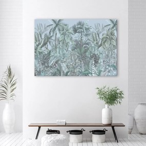 Obraz na plátně, Tropické listy a stromy - 60x40 cm