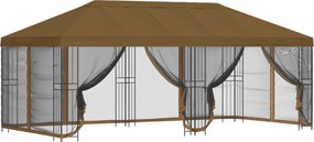 Altán s bočními stěnami 6 x 3 m Taupe Polyester a ocel 190 gsm 3375999