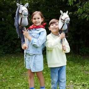 HOPPIHORSE Kůň na tyči A4 šedá / Plyšová hračka