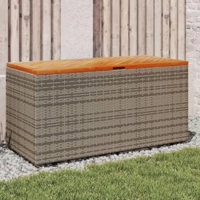 Petromila Zahradní úložný box šedý 110x50x54 cm polyratan akáciové dřevo
