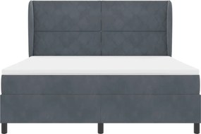 Postel s boxspringem s čelo Tmavě šedá 200 x 180 cm samet 3340995