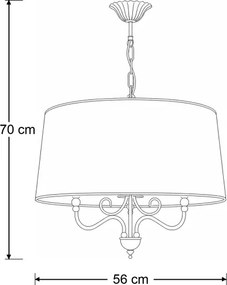 Brilagi - Lustr na řetězu SONIA 3xE27/15W/230V pr. 56 cm krémová/patina