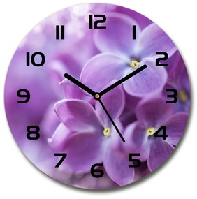 Wallmuralia Skleněné hodiny kulaté Květiny bzu fi 30 cm
