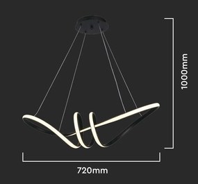 LED Solution Černé závěsné LED svítidlo designové 72cm 24W 8010