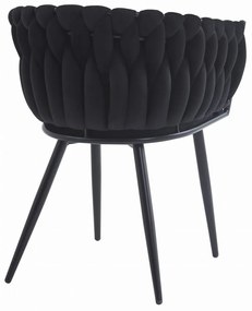 SUPPLIES ORION luxusní jídelní židle, velvet látka, v černé barvě