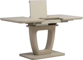 Jídelní stůl 110+40x75 cm, skleněná deska, MDF cappuccino mat (110 x 75) cm