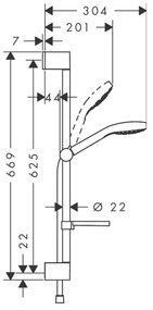 Hansgrohe Croma Select E, sprchová sada Vario se sprchovou tyčí 65 cm a miskou na mýdlo, bílá/chromová, HAN-26586400