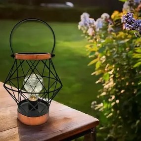 Solight WO3105 kovová lucerna se žárovkou s micro LED / 80lm / teplá b