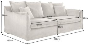 Massive home | Pohovka HEAVEN 200cm 3místná pružinová s odnímatelným potahem, zelená