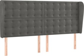 Box spring postel s matrací a LED tmavě šedá 200x200 cm samet 3136384