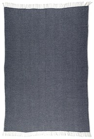 Vlněná deka Marina merino - tmavě modrá EXTRA JEMNÁ