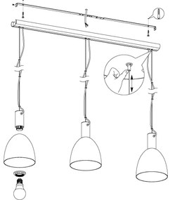 Eglo 99314 - Lustr na lanku LEBALIO 3xE27/40W/230V