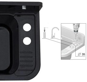 Sink Quality Universe, univerzální plastová výlevka 50x34x31 cm + sifon, 1-komorová, béžová, SKQ-KGK50-B
