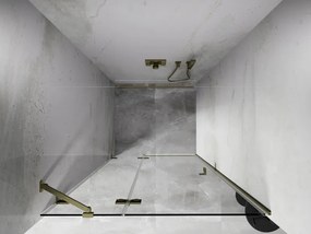 Mexen, Mexen Lunar levé otočné sprchové dveře 75 cm, transparentní, broušené zlaté - 834-075-000-55-00-L