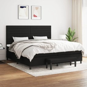 Box spring postel s matrací černá 200x200 cm textil 3136703