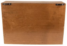 Dřevěná nástěnná skříňka s tabulkou, šuplíčky a hrnečky Chick Robinette – 45x10x30 cm
