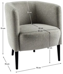 Kondela Křeslo, světle šedá/černá, ALIEN