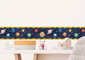 Dětská samolepící bordura na zeď Kosmický Průvod | 5 m x 13.8 cm | DWBD8257