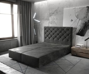 Boxspring postel Dream-Great 140x200 cm mikrovlákno antracitová