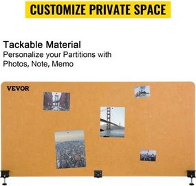 Desk Divider 152,4 cm Desk Privacy Panel, 3 Panel Privacy Akustický panel – Žlutá