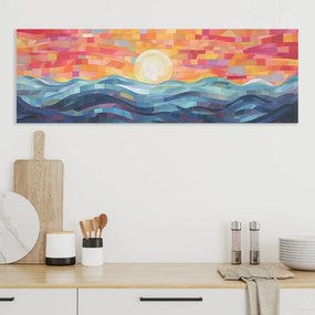 Obraz na plátně - Abstraktní západ slunce nad mořem FeelHappy.cz Velikost obrazu: 120 x 40 cm