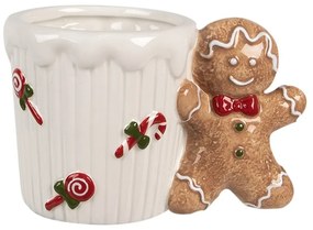 Bílý keramický hrneček Perníček Gingerbread - 15*10*10 cm / 350 ml