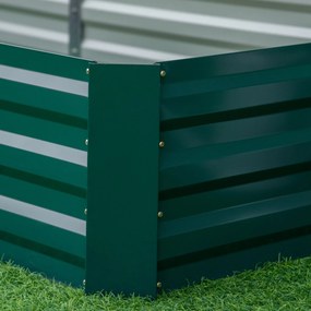 Outsunny Ocelový vyvýšený záhon, Zahradní bedna s chladným rámem, Interlocking, Květník pro rostliny a zeleninu 241x90.5x30cm pro zahradní terasu, pr…