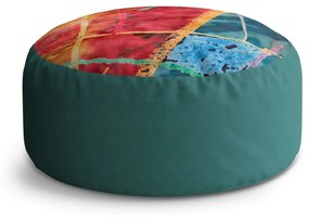 Sablio Taburet Circle Barevné čáry: 38x48 cm