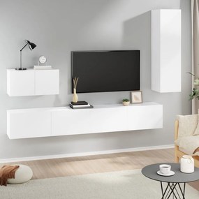 4dílný set TV skříněk bílý kompozitní dřevo 3114326