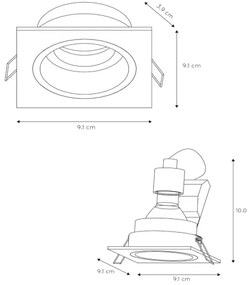 Lucide 22959/01/30 - Podhledové svítidlo EMBED 1xGU10/50W/230V