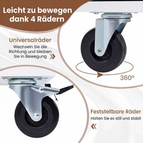 Costway Kuchyňský vozík kuchyňský ostrůvek na kolečkách s 3 zásuvkami