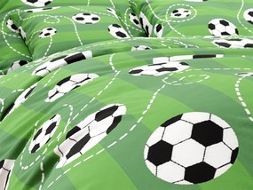 Bavlněné povlečení FOOTBALL zelené Rozměr povlečení: 70 x 90 cm | 140 x 200 cm