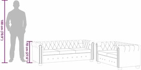 vidaXL Chesterfield sada 2místné a 3místné pohovky [274322] Barva: Hnědá
