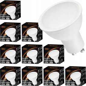 ECOLIGHT SADA 10x LED žárovek GU10 10W Premium - neutrální bílá