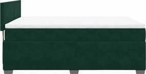 Box spring postel s matrací tmavě zelená 160x200 cm samet 3288651