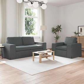 Set pohovek 2 ks Tmavě šedá textil 3407545