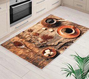 Bellatex Koberec - běhoun 3D tisk Béžová,Hnědá 80 cm, (šířka), 120 cm délka