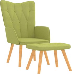 Relaxační křeslo se stoličkou zelené textil 327539