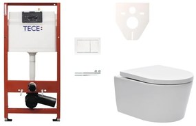 Cenově zvýhodněný závěsný WC set TECE do lehkých stěn / předstěnová montáž+ WC SAT Brevis SIKOTSW0