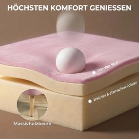 HOMCOM 2-místná pohovka, látková pohovka, čalouněná sedačka, široká pohovka, růžová