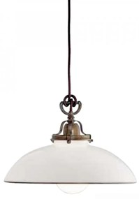 Il Fanale 082.10.OV Country, rustikální závěsné svítidlo z mosazi a benátského skla, 1x15W LED E27, prům. 34cm