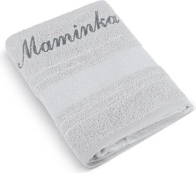 Bellatex Froté ručník mozaika se jménem MAMINKA Šedá 50x100 cm