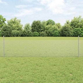 Svařovaná drátěná plotovina s tyčkami 10 x 0,5 m Stříbrná 3336313