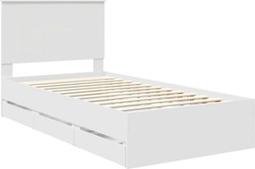 Rám postele se zásuvkou Bílá 100 x 200 cm Inženýrské dřevo 3411145