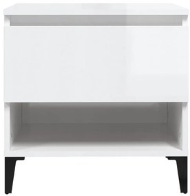 Odkládací stolky 2 ks lesklé bílé 50x46x50 cm kompozitní dřevo - Default Title