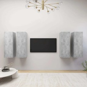 vidaXL TV skříňky 4 ks 30,5 x 30 x 90 cm kompozitní dřevo [3078951] Barva: Bílá
