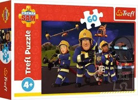 TREFL Puzzle Požárník Sam: Hrdina v uniformě / 60 dílků / 33 x 22 cm