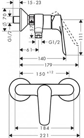 Hansgrohe Logis E - sprchová baterie nástěnná, chrom 71602000