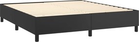 Box spring postel s matrací černá 180x200 cm umělá kůže 3137557