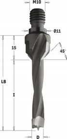 Cmt 329.080.11 Vrták Hw Np gw-trzp.GZ D=8 I=40 LB=55 S=M10/11x4 Rh